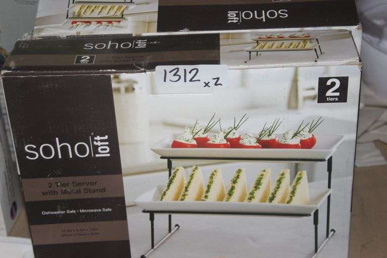 Soho Loft 2 tier server with metal stand 11.5in x 6.1in x1.4in ...