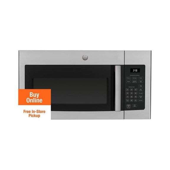 MSRP: $389.00] GE 1.6 cu. ft. Over-the-Range Microwave in Stainless ...