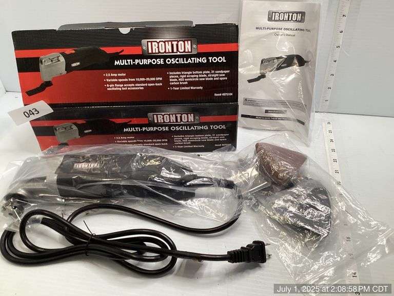 IRONTON 2.5AMP MOTOR OSCILLATING TOOL - Auction HUB Texas