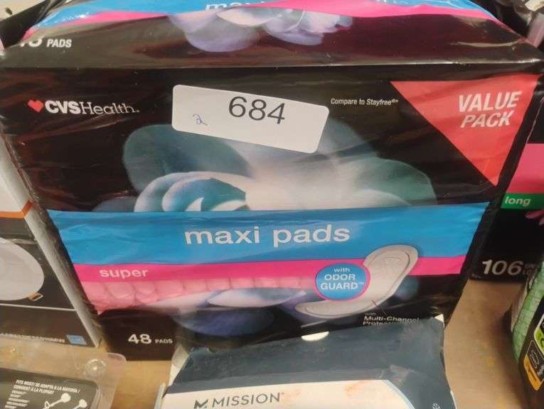 CVS Health Super Maxi Pads with Odor Guard, Value Pack, 48 Count. These ...