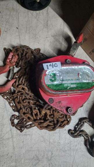 LITTLE MULE 3 TON MAXIMUM LOAD RED HAND CHAIN HOIST MODEL LMHA ...