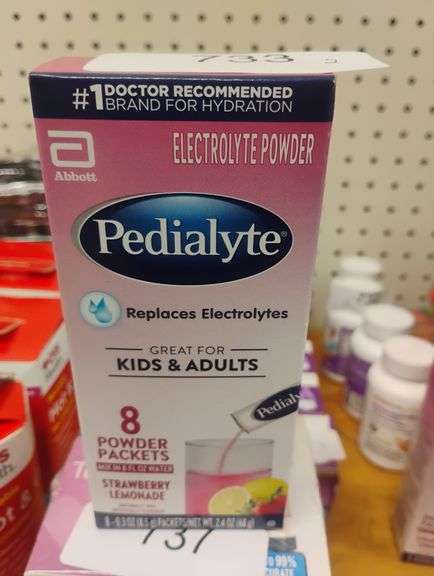 Abbott Pedialyte Electrolyte Powder, Strawberry Lemonade, 8 Powder ...