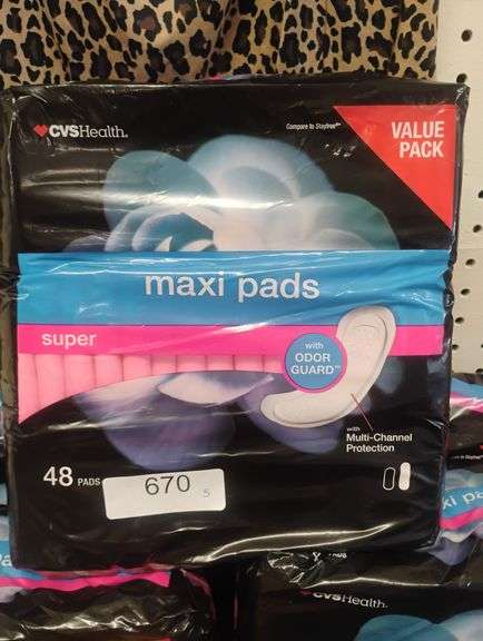 CVS Health Super Maxi Pads with Odor Guard and Multi-Channel Protection ...