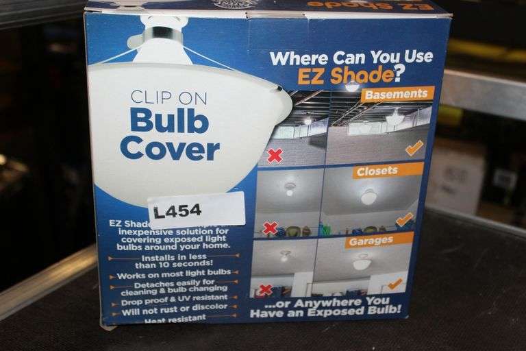 Ez Shade Clip On Light Bulb Cover, 9.1 Inches, White, Polycarbonate, Uv ...