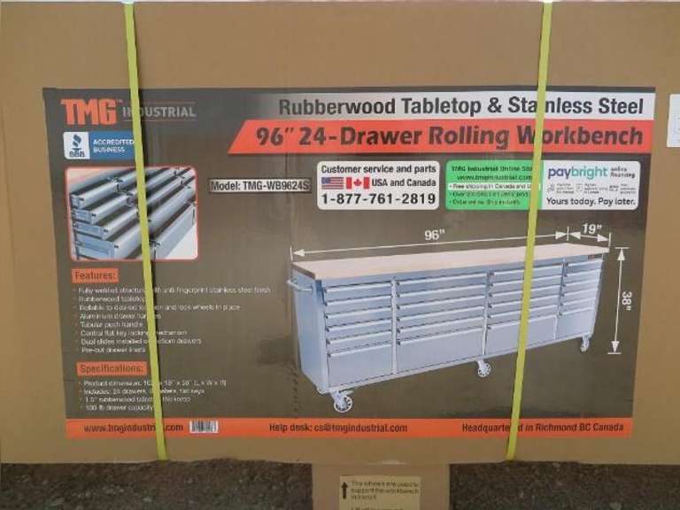 TMG • 96" 24- Drawer Rolling Workbench - Armstrong Western LLC