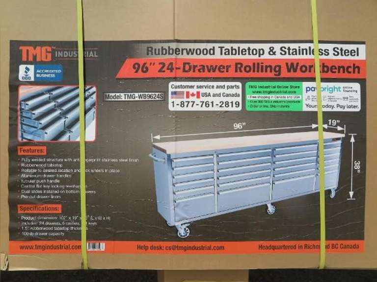 TMG • 96" 24- Drawer Rolling Workbench - Armstrong Western LLC