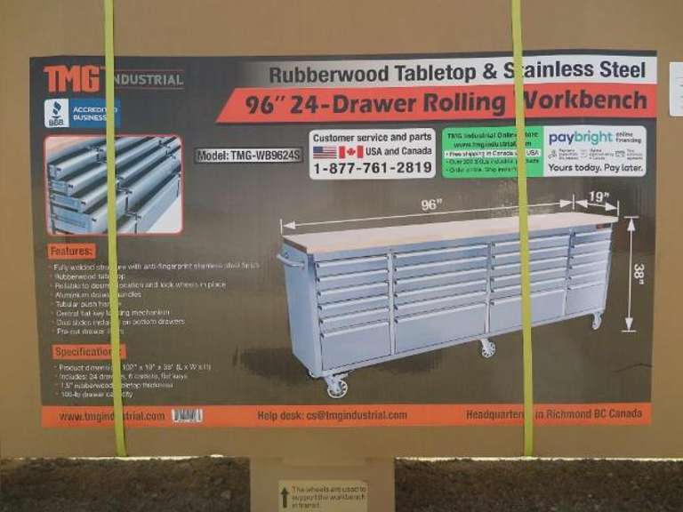 TMG • 96" 24- Drawer Rolling Workbench - Armstrong Western LLC