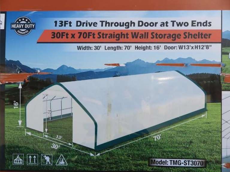 TMG • 30' x 70' Straight Wall Storage Shelter - Armstrong Western LLC