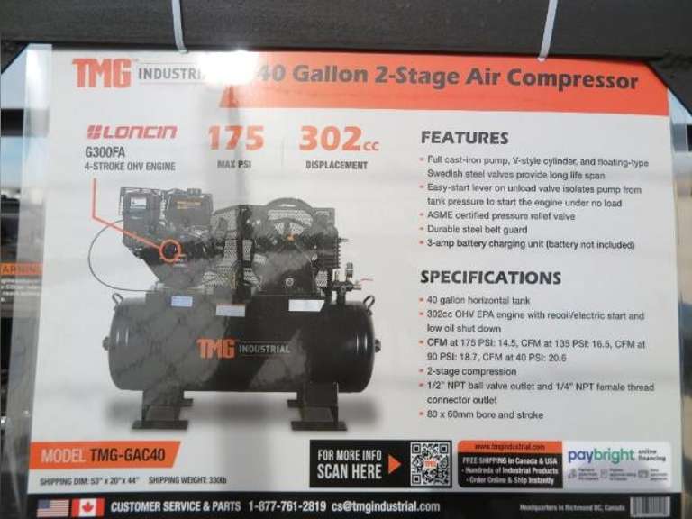 TMG 40 Gal. 2-Stage Air Compressor - Armstrong Western LLC