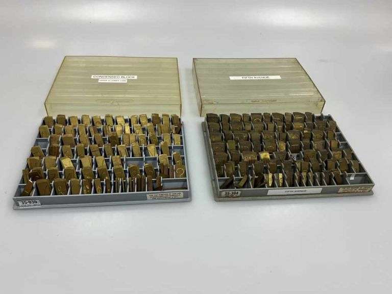 Fifth Avenue and Condensed Block Engraving Fonts - Auctions ASAP