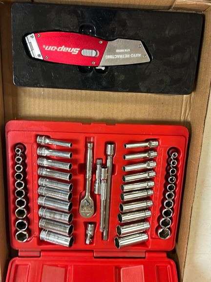 Snap on socket set, snap on auto retractable utility knife - Auction ...