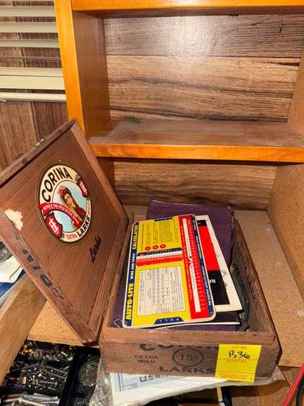 Corina Larks Cigar Box with Contents - Auction Solutions, Inc ...
