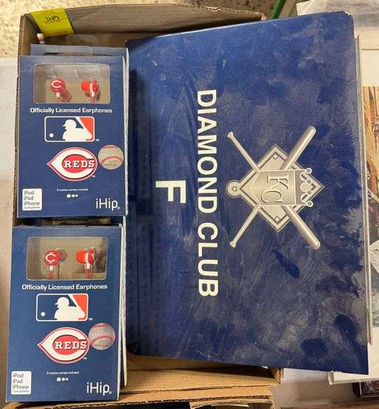 (6) Cincinnati Reds Earphones (new in box) & KC Royals Sign - Auction ...