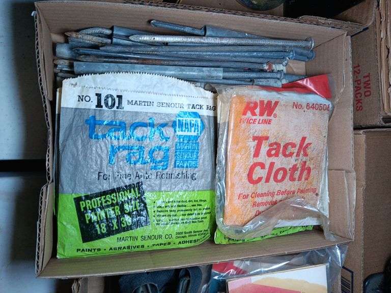 Tack Rag, Tack Cloth, and Large Nails - Auction Solutions, Inc ...