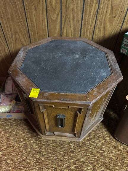 Wooden Octagon End Table with Door 24 x 24 x 21 - Auction Solutions ...