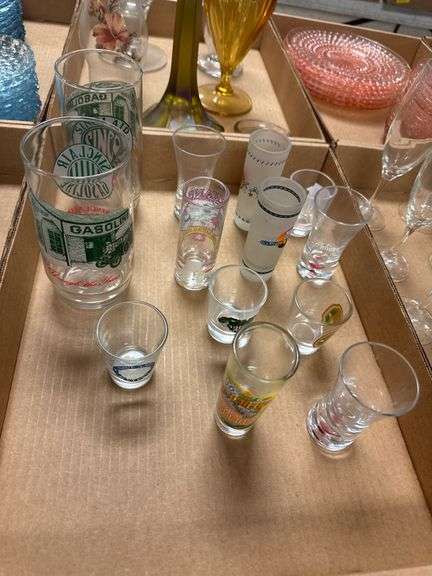 (2) Sinclair Glasses and Assorted Shot Glasses - Auction Solutions, Inc ...