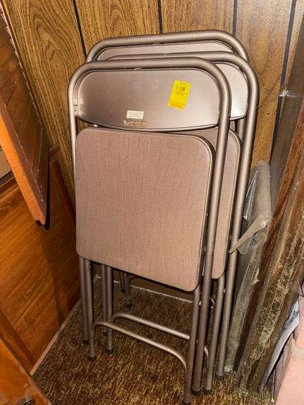 (3) Silver Folding Chairs - Auction Solutions, Inc - Celebrating 25 Years
