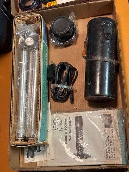 Bushnell Telephotography Lens, P&B 7E Tripod, and Other Items - Auction ...