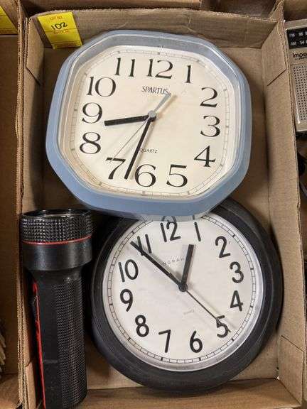 (2) Wall Clocks and Flashlight - Auction Solutions, Inc - Celebrating 25 Years