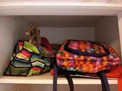 Contents of Closet: Thirty-One Bags, Backpacks, Shelving, and Other ...