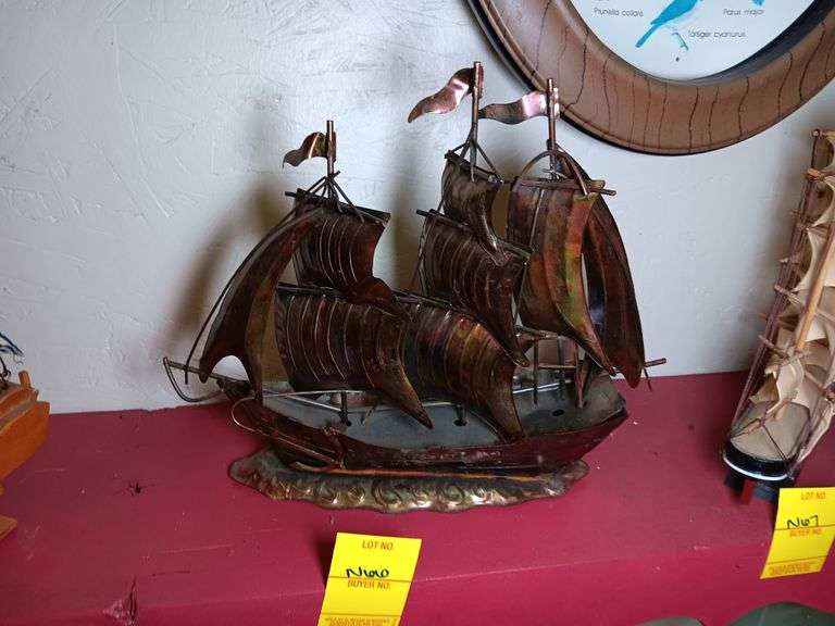 Metal Sail Boat 11" Tall - Auction Solutions, Inc - Celebrating 25 Years