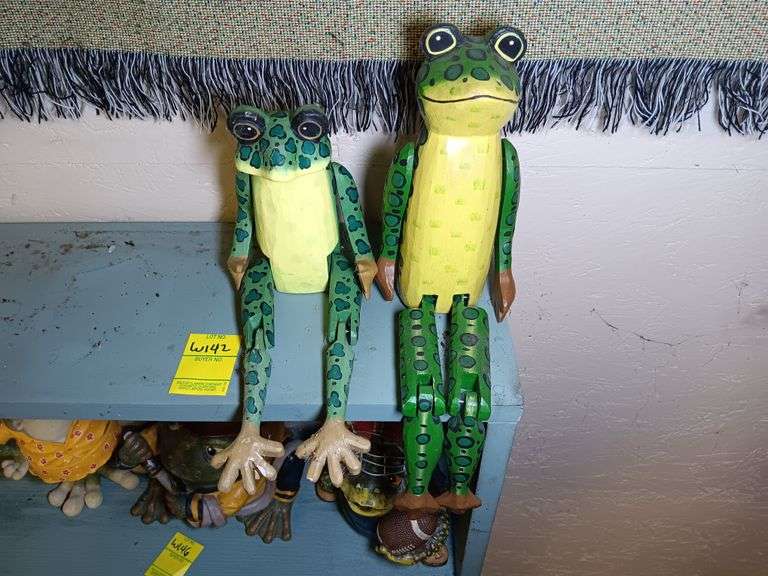 (2) Frog Figurines with Dangling Legs - Auction Solutions, Inc ...
