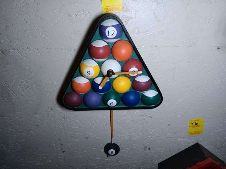 Billiards in Rack Clock - Auction Solutions, Inc - Celebrating 25 Years