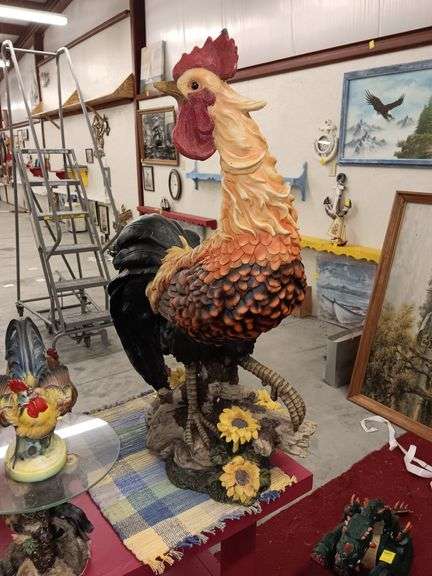 Large Rooster Statue - Auction Solutions, Inc - Celebrating 25 Years