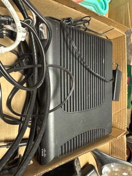 Century Link Modem (new in box), Cox Panasonic Modem, and Cisco DVR ...
