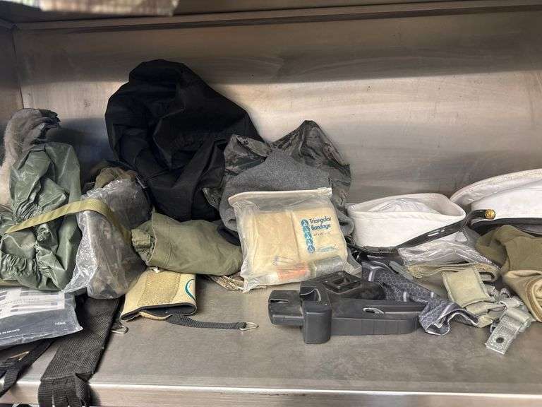 Military Items: Hats, Bags, Belts, Bandages, and Other Items - Auction ...