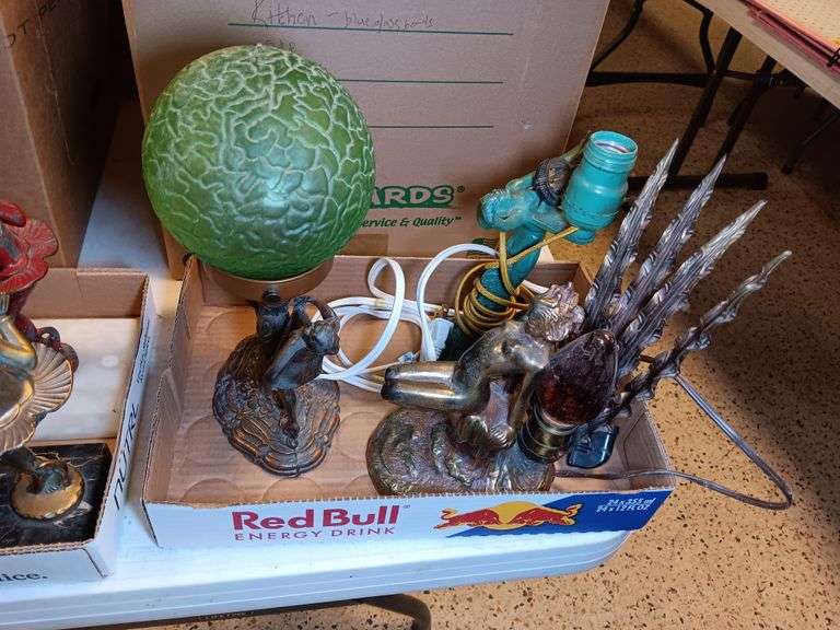 Art Deco Green Globe Statue, Art Deco Figurines, and Art Deco Lamp ...
