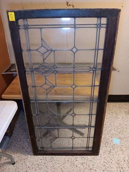 Framed Glass Window 56" x 26" & Decorative Stain Glass - Auction ...