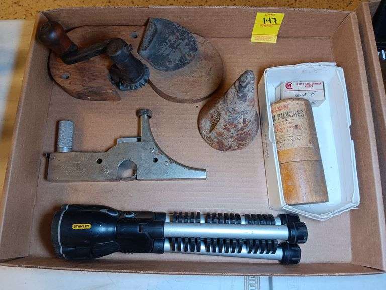 Antique Crepe Paper Crimper, Butt Gauge, Pin Punches, Stanley ...