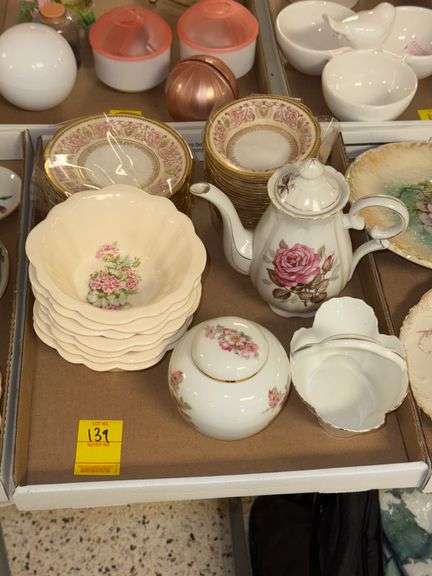 French China, German China Tea Set Pieces, and Ceramic Floral Bowls ...