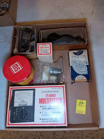 Micronta 27 Range Multitester, Chalk Line, Drill Chuck, Tachometer, and ...