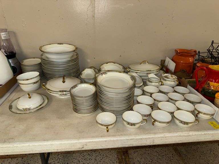 Noritake Croydon China Dishes: Dinner Plates, Saucers, Cups, Soup Bowls ...