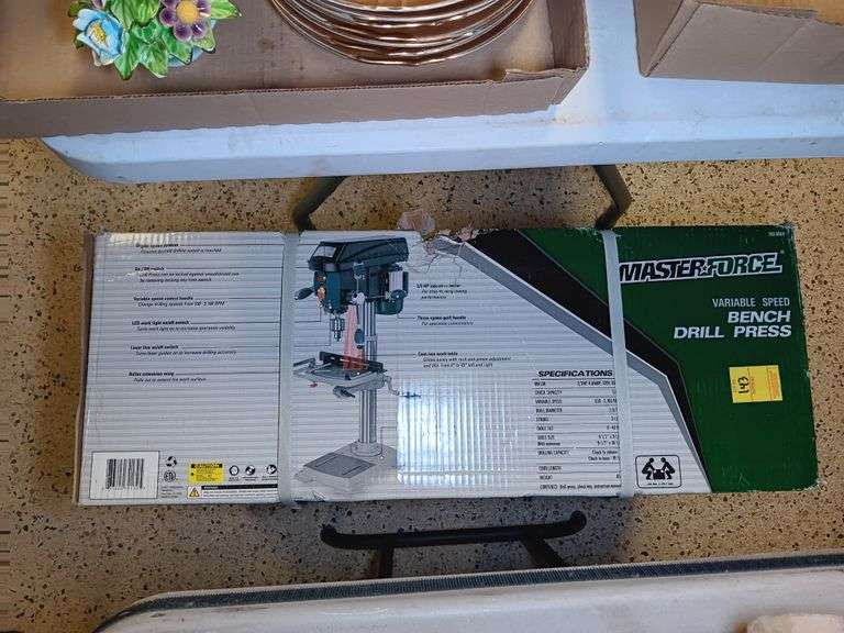 MasterForce Variable Speed Bench Drill Press (new in box) - Auction ...