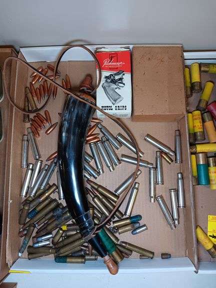 Mustang Grip, Pachmayr Pistol Grips, Assorted Ammo & Brass, and Antler ...