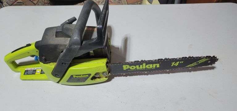 Poulan 14" chain saw gas powered - Auction Solutions, Inc - Celebrating ...