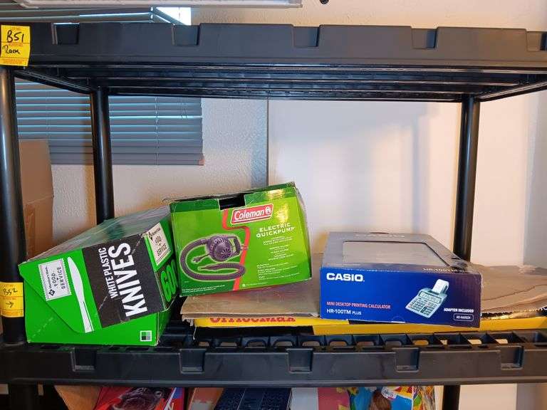 Casio 10 Key Calculator, Electrical Cords, Coleman Quickpump, and Other ...