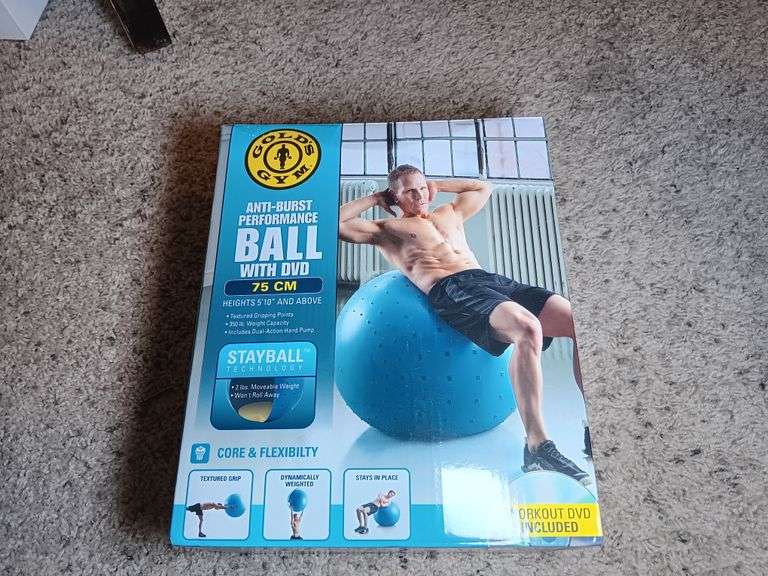 Gold's Gyym Anti Burst Performance Ball - Auction Solutions, Inc ...