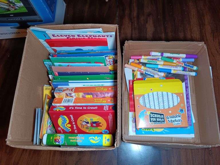 Children's VHS Tapes, Coloring Books, Books, and Drawing Materials ...