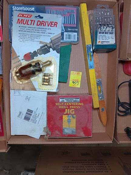 Levels, Drill Press Jig, Multi Driver, Drill Bit Sets, and Other Items ...