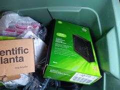 Drop Amplifier, Motorola Cable Modem, and Assorted Electrical Cords ...