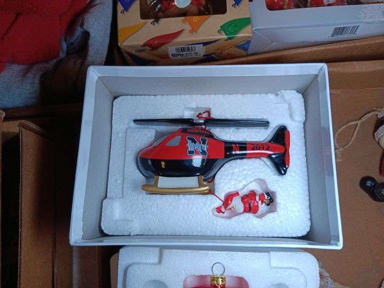 Nebraska Cornhusker Ornaments: Snowmen, Helicopter, Peggy Karr Glass ...