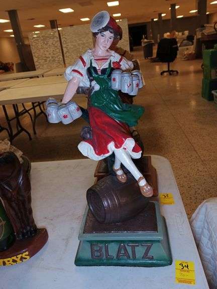 1938 Blatz Brewing Company Statue 20" - Auction Solutions, Inc ...