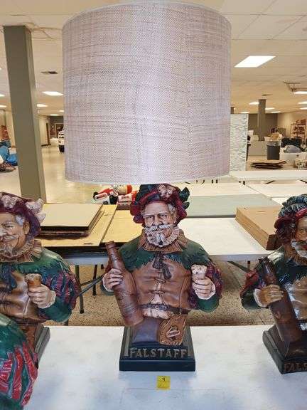 1939 Falstaff Bust Statue Transformed Into Lamp 40" - Auction Solutions ...