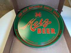 Metz Beer 12" Metal Tray - Auction Solutions, Inc - Celebrating 25 Years