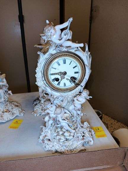Ornate Angel Clock with Key - Auction Solutions, Inc - Celebrating 25 Years