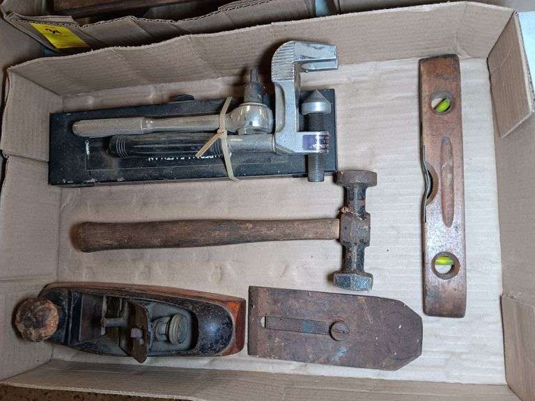 Small Stanley Level, Hammer, Wood Plane and Imperial Eastman 2000FS ...